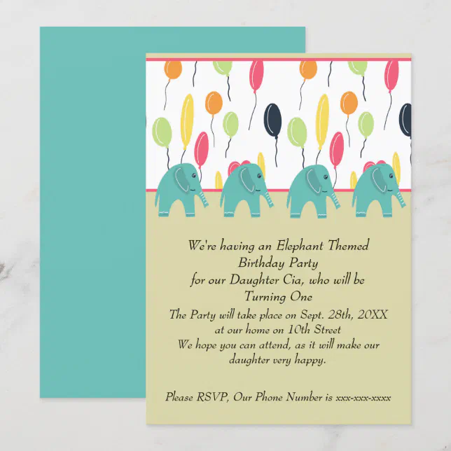 Birthday Party Invitation for Daughter Turning One | Zazzle
