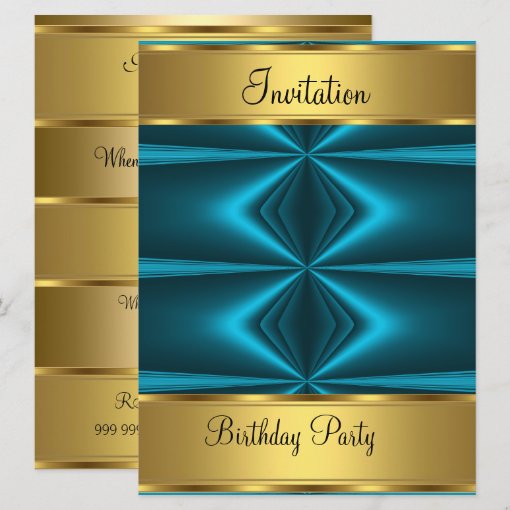 Birthday Party Invitation Gold Birthday Party | Zazzle