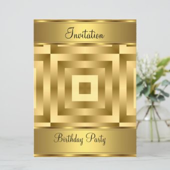 Birthday Party Invitation Gold Birthday Party | Zazzle