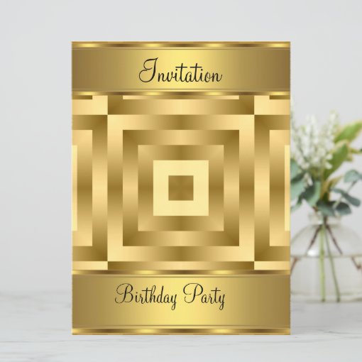 Birthday Party Invitation Gold Birthday Party | Zazzle