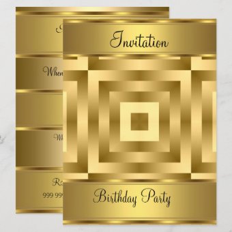 Birthday Party Invitation Gold Birthday Party | Zazzle