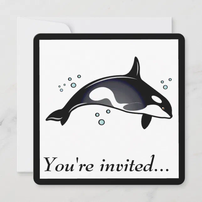 Birthday Party Invitation with Orca Whale | Zazzle