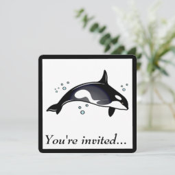 Birthday Party Invitation with Orca Whale | Zazzle