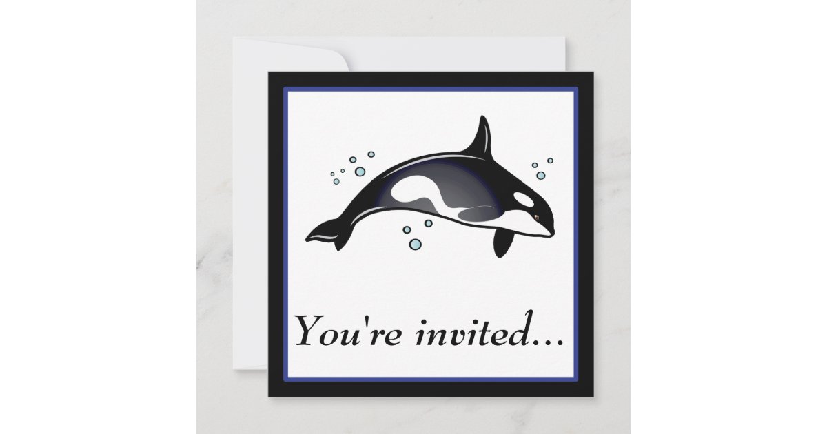 Birthday Party Invitation with Orca Whale | Zazzle