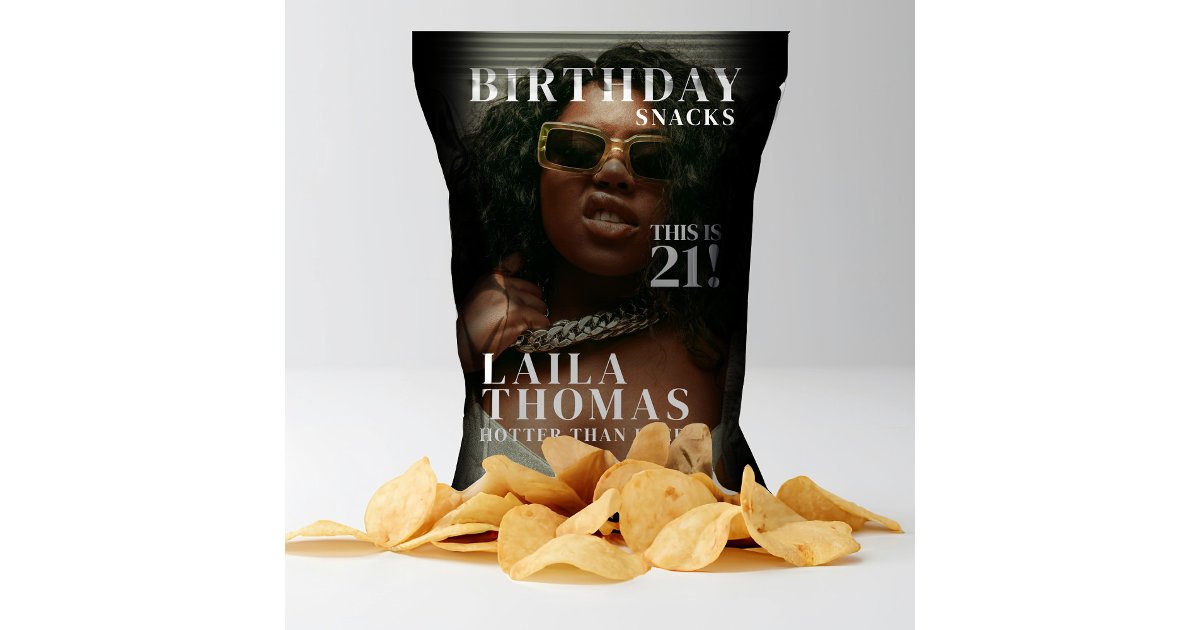 Birthday Party Magazine Cover Chip Bag Wrapper | Zazzle