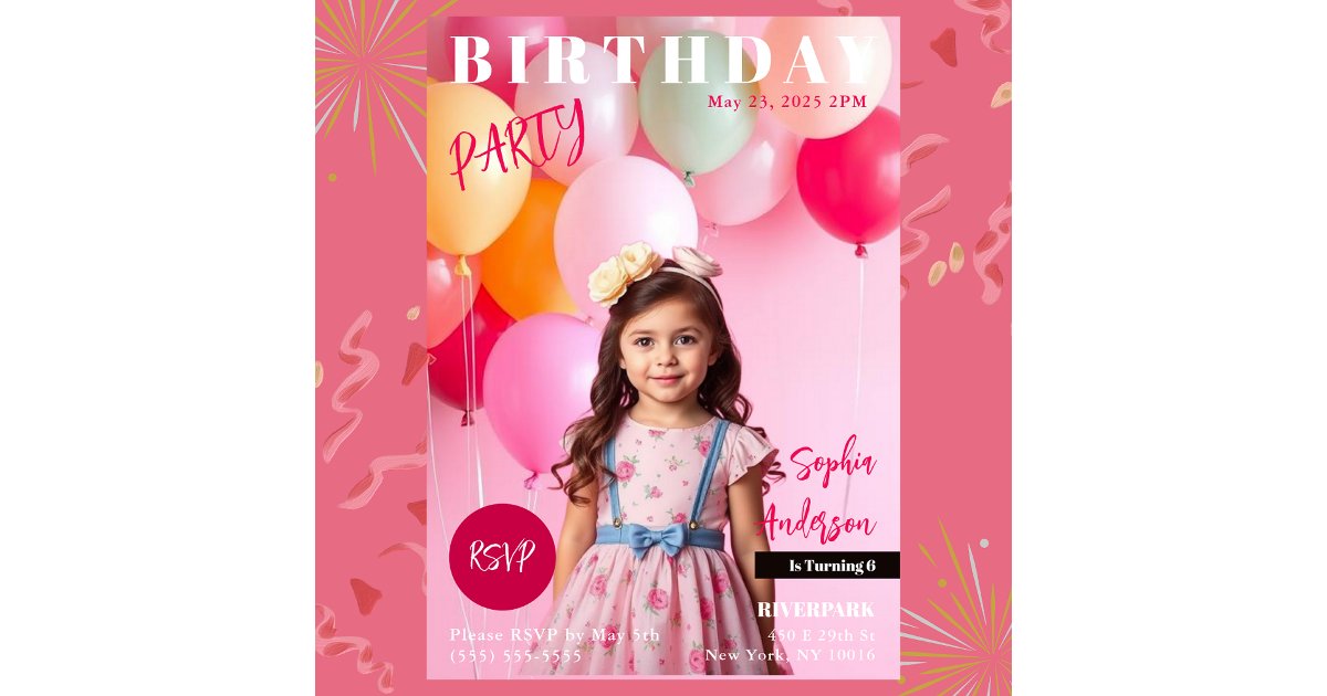 Birthday Party Magazine Cover Invitation | Zazzle