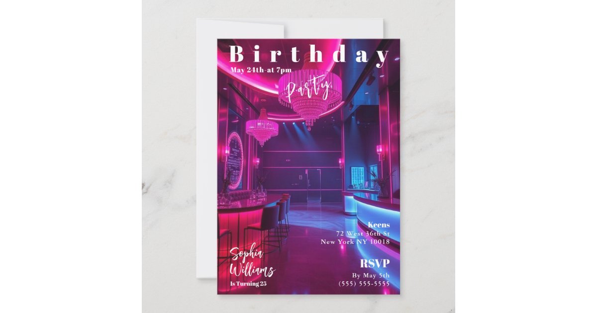 Birthday Party Magazine Cover Invitation | Zazzle