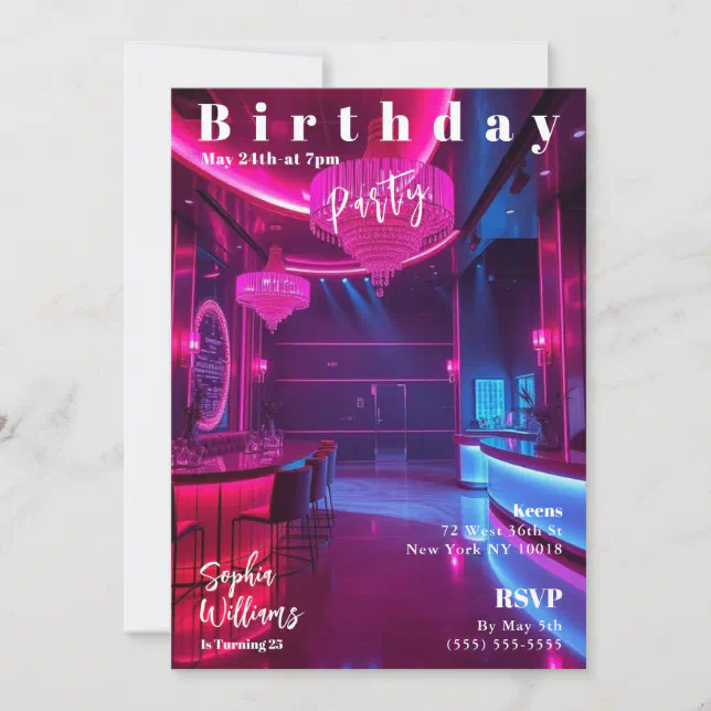 Birthday Party Magazine Cover Invitation | Zazzle