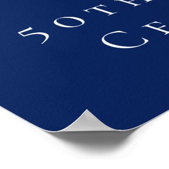 Birthday party navy blue welcome poster | Zazzle