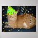 Birthday Party Orange Tabby Cat Poster | Zazzle