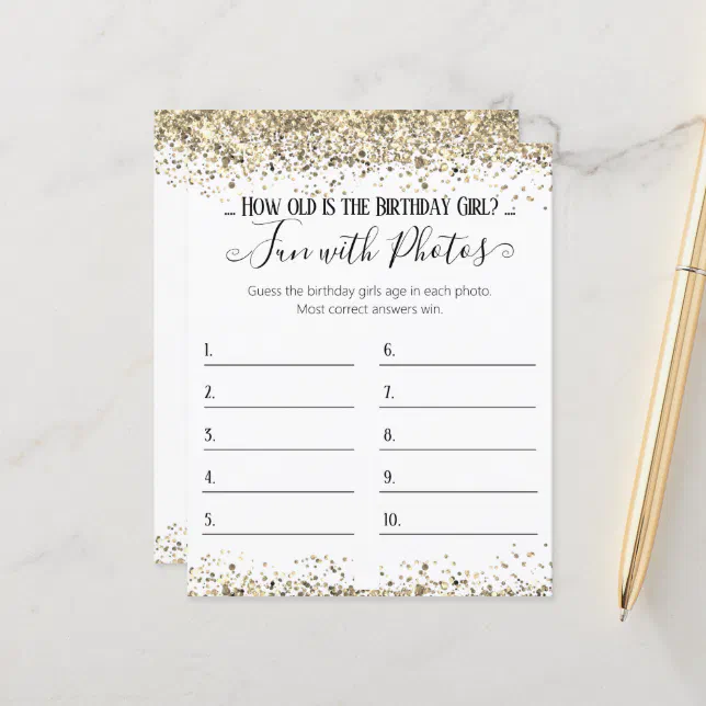 Birthday Party Photo Age Guessing Game | Zazzle