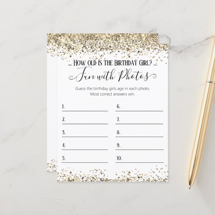 Birthday Party Photo Age Guessing Game | Zazzle