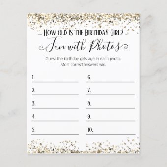 Birthday Party Photo Age Guessing Game | Zazzle