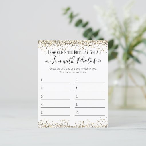 Birthday Party Photo Age Guessing Game | Zazzle