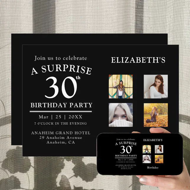 Birthday Party Photo Collage Invitation | Zazzle