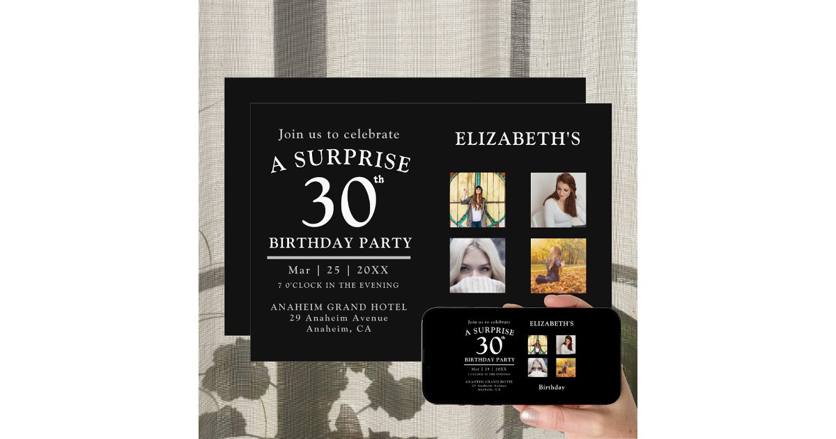 Birthday Party Photo Collage Invitation | Zazzle