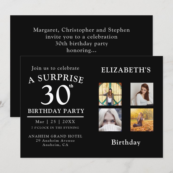 Birthday Party Photo Collage Invitation | Zazzle