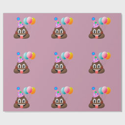 Birthday Party Poop Wrapping Paper (pink) | Zazzle