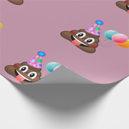 Birthday Party Poop Wrapping Paper (pink) | Zazzle