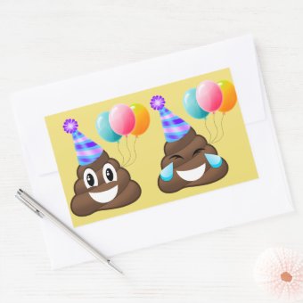 Birthday Party Poopers Emoji Stickers | Zazzle