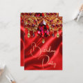 Birthday Party Silk Ruby Red jewel Gem Invitation | Zazzle