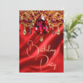 Birthday Party Silk Ruby Red jewel Gem Invitation | Zazzle