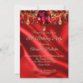 Birthday Party Silk Ruby Red jewel Gem Invitation | Zazzle