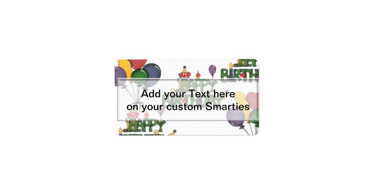 Birthday Party Smartie Candy wrappers Labels | Zazzle