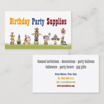 Birthday Party Supplies Decoration Rental Cutlery Business Card | Zazzle