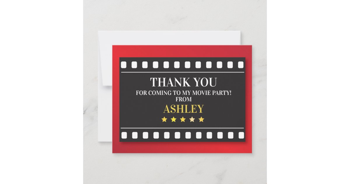 Birthday Party Thank You Show Movie Film Ticket | Zazzle