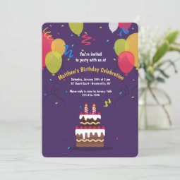 Birthday Party Time Invitation | Zazzle
