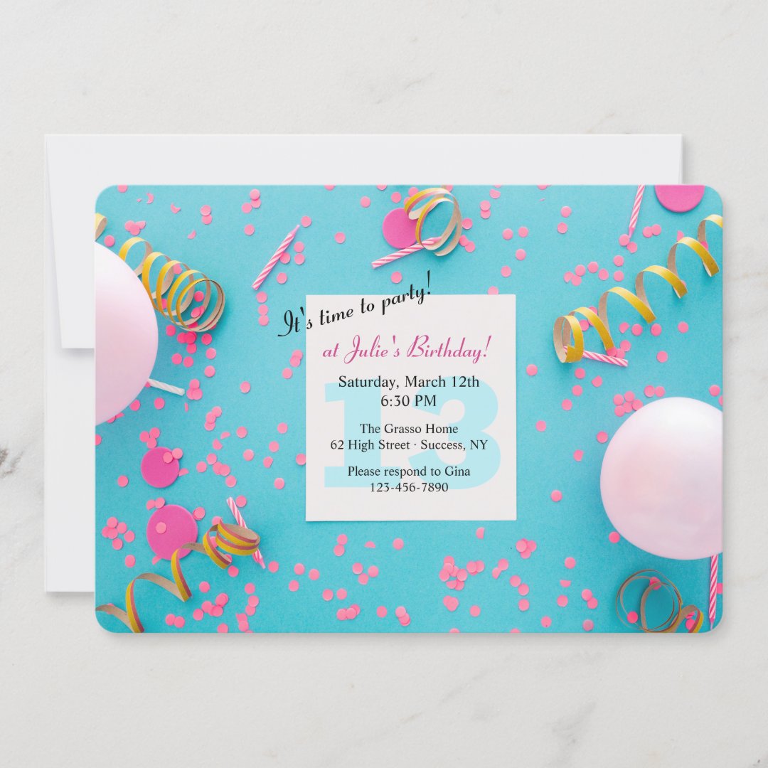 Birthday Party Time Invitation | Zazzle
