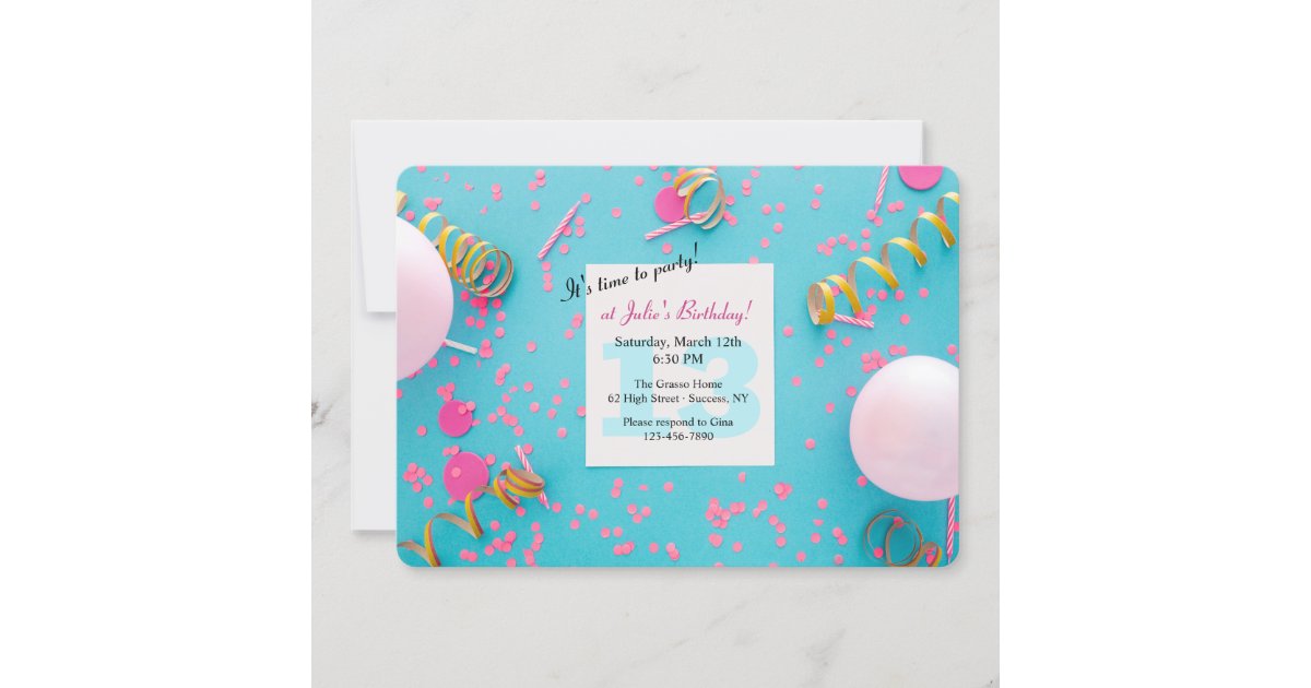 Birthday Party Time Invitation | Zazzle
