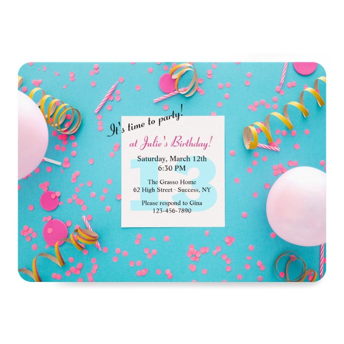 Birthday Party Time Invitation | Zazzle.com