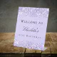 Birthday party violet lavender welcome pedestal sign | Zazzle