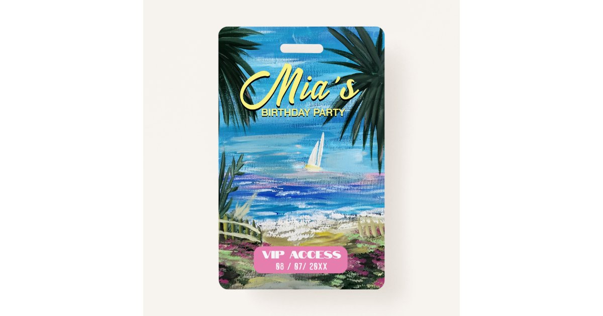 Birthday Party VIP Access Badge | Zazzle