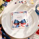 Birthday patriotic USA red white blue flag bow Napkins | Zazzle