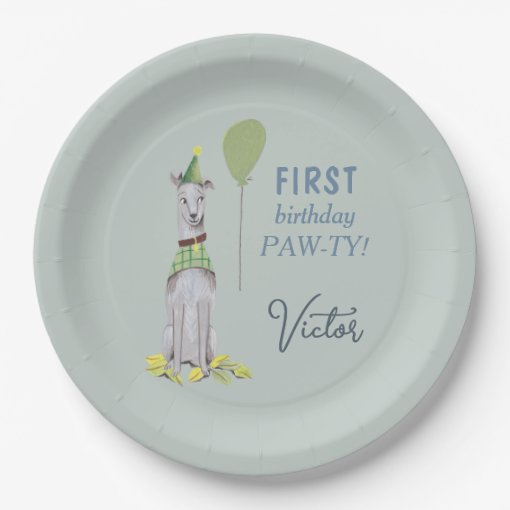 Birthday Paw-ty cute puppy dog Paper Plates | Zazzle