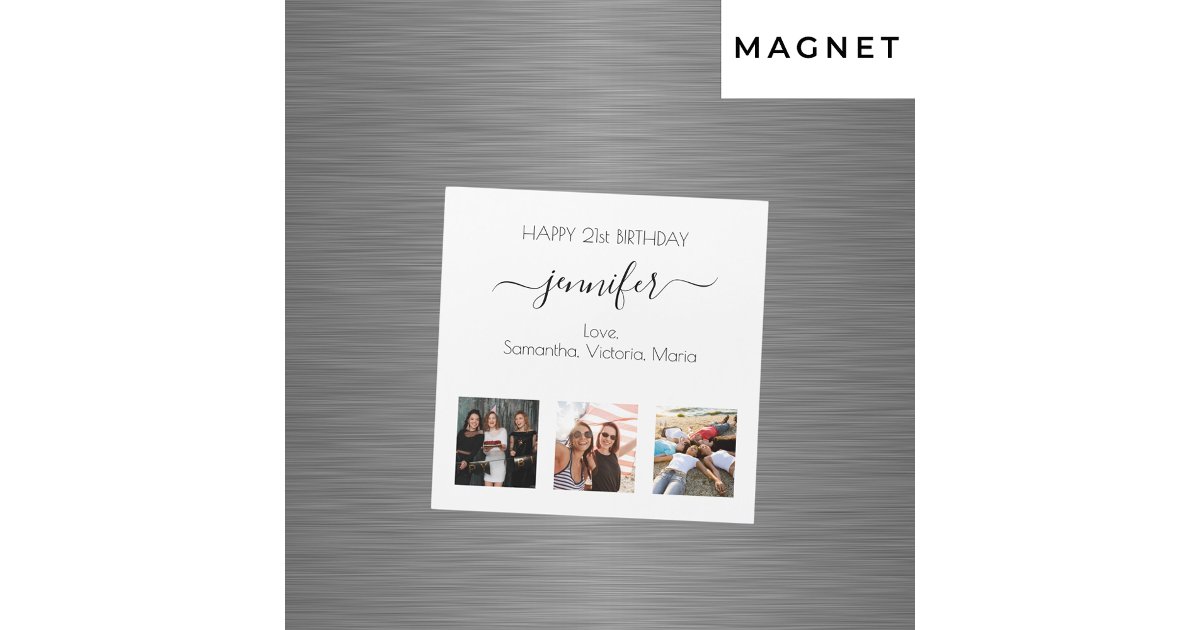 Birthday photo best friends magnet | Zazzle