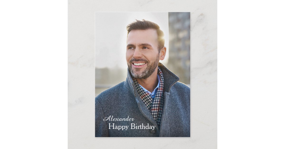 Birthday Photo Custom Postcard | Zazzle