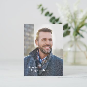 Birthday Photo Custom Postcard | Zazzle
