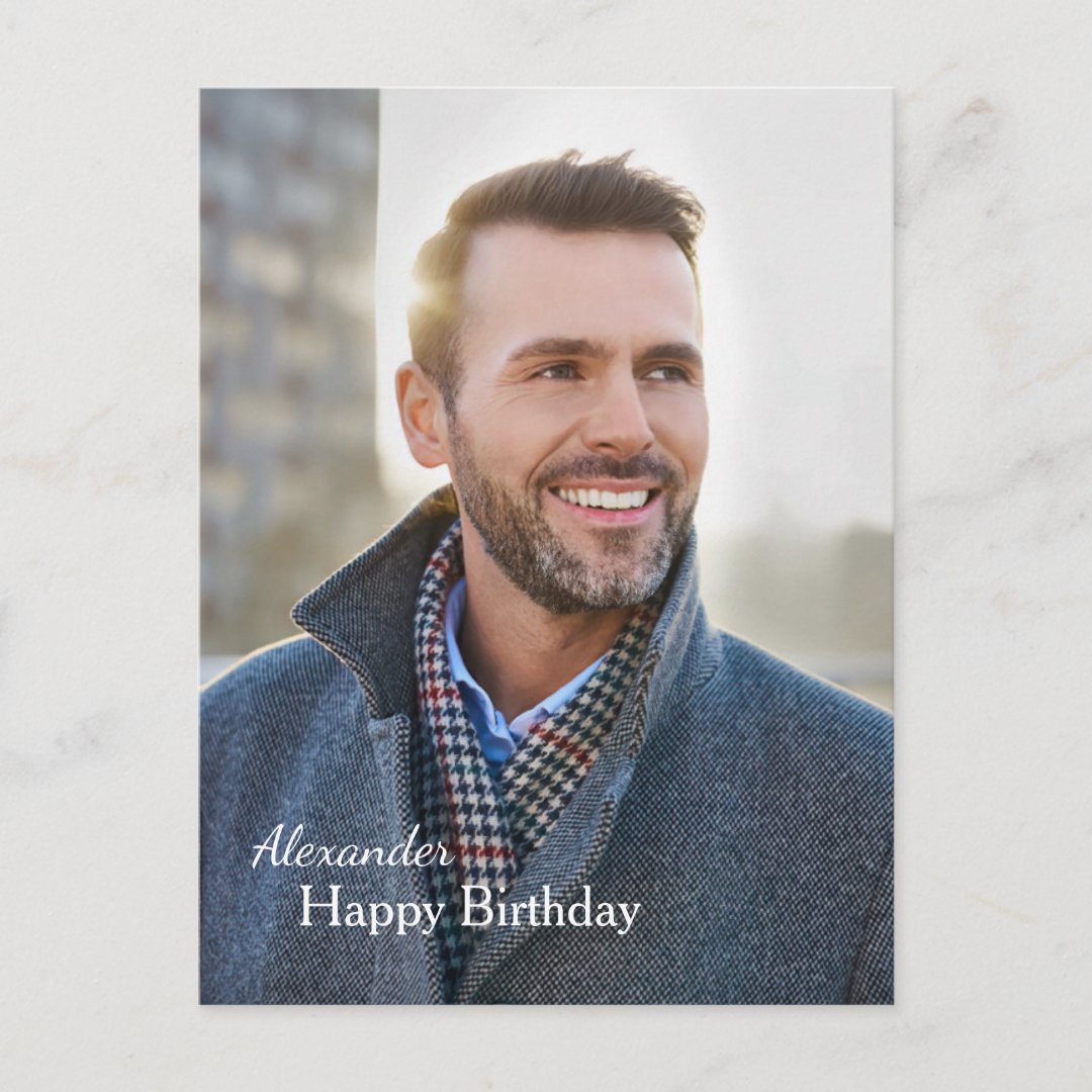 Birthday Photo Custom Postcard | Zazzle