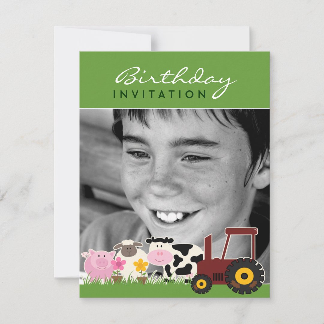 Birthday Photo Farm Card | Zazzle