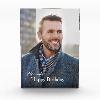 Birthday Photo Picture Custom Acrylic Award | Zazzle