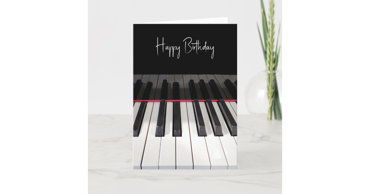 Birthday Piano Keyboard Card | Zazzle