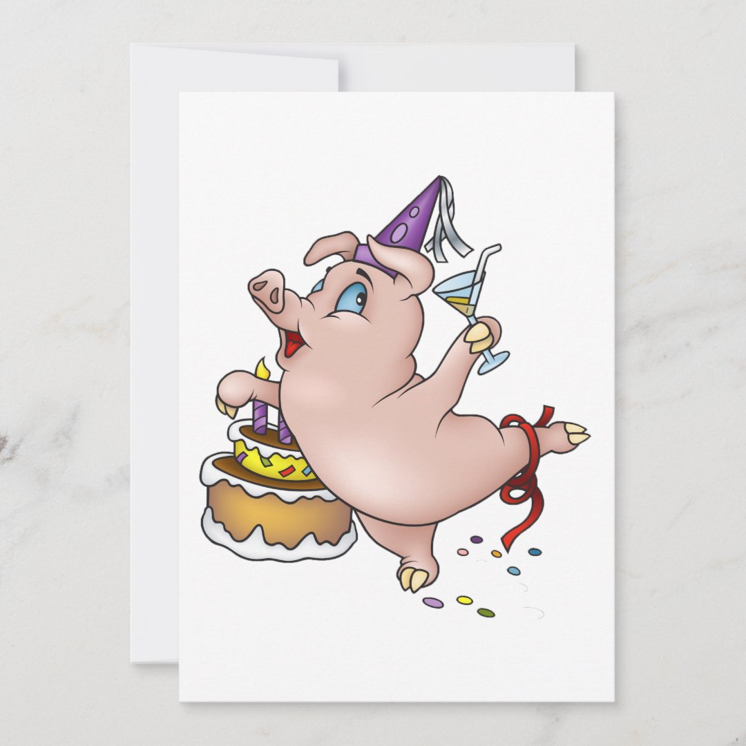 Birthday Pig Invitations | Zazzle