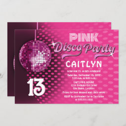 Birthday Pink Disco Party Invitation | Zazzle