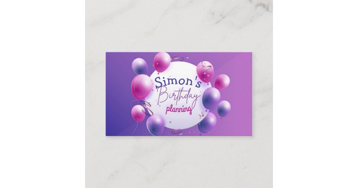 Birthday planning business card | Zazzle