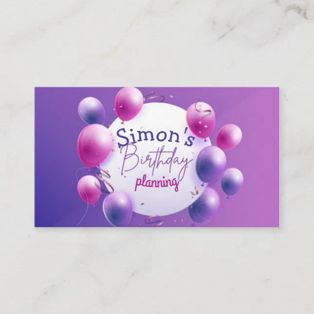 Birthday planning business card | Zazzle