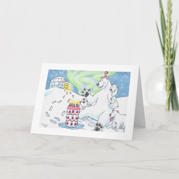 Birthday Polar Bear Card | Zazzle